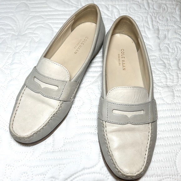 Cole Haan | Shoes | Cole Haan Gray Ivory Emmins Penny Loafer Sz 7 B Two ...